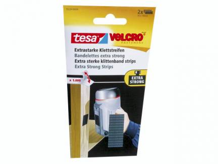 Tesa Velcro burretape ekstra stærk strips sort, 2 ruller