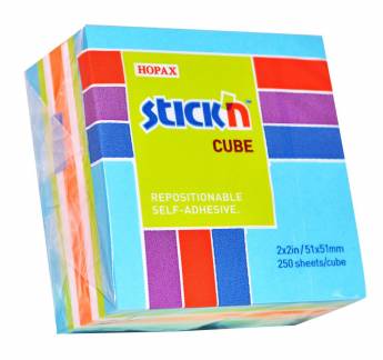 Stick'N notes Mini Cube 51x51mm med 250 blade blå