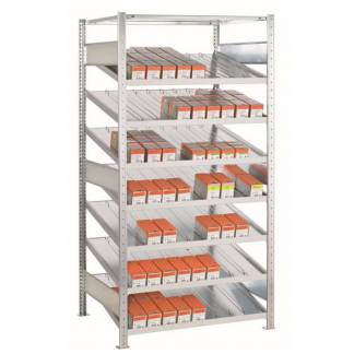 Boltless følgesektion lagerreol med FIFO hylder 2000x1000x800mm